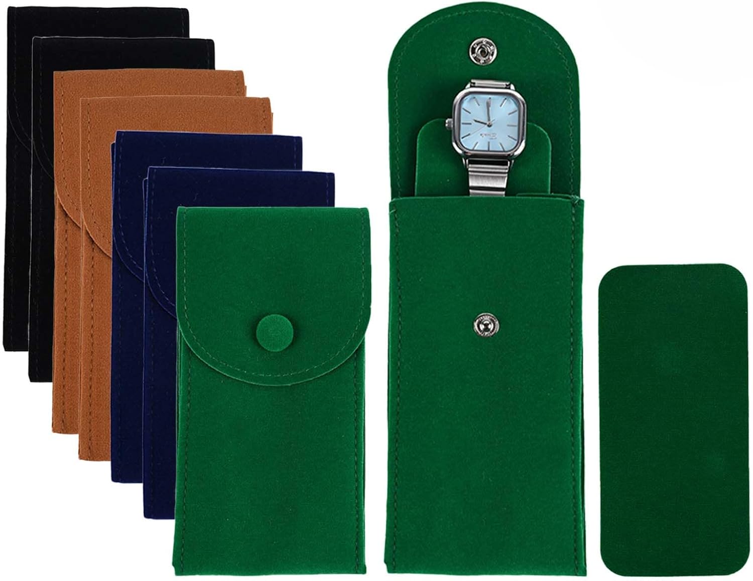 Amazon.com: GeryVtee 8 Pcs Velvet Watch Pouch Portable Watch Pouch ...