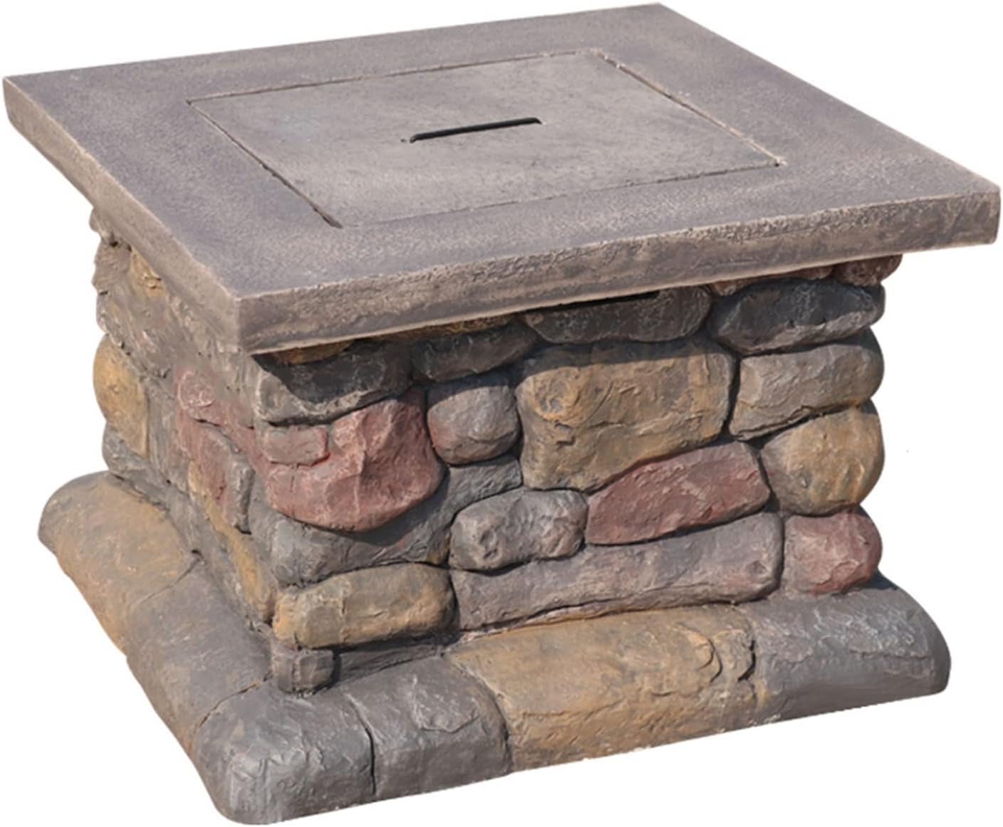 Amazon.com : Firepit Stone Shaped Fire Table Outdoor Fire Pit with Faux ...