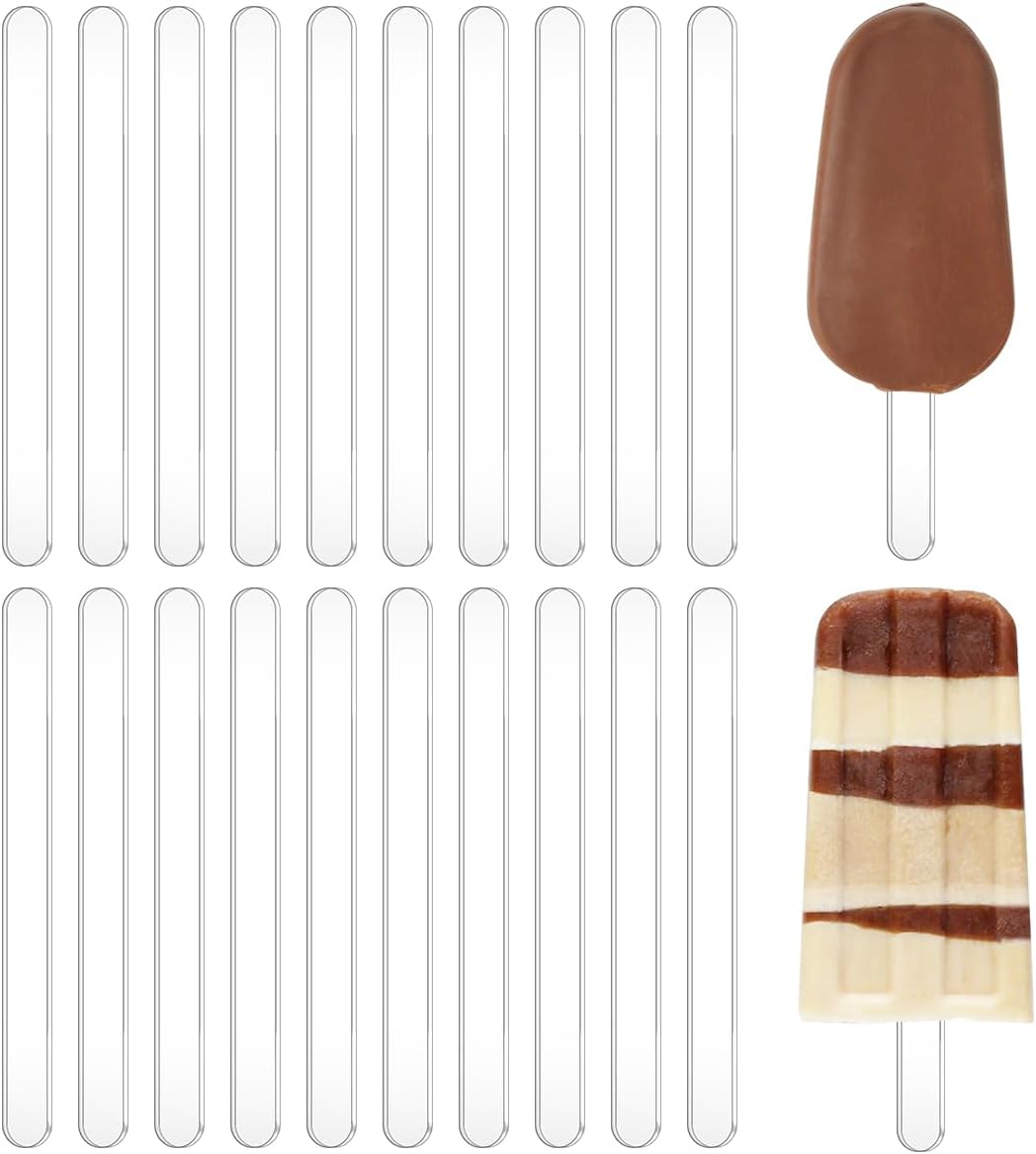 Amazon.com: 20 Pieces Reusable Acrylic Popsicle Sticks 4.5 Inch ...