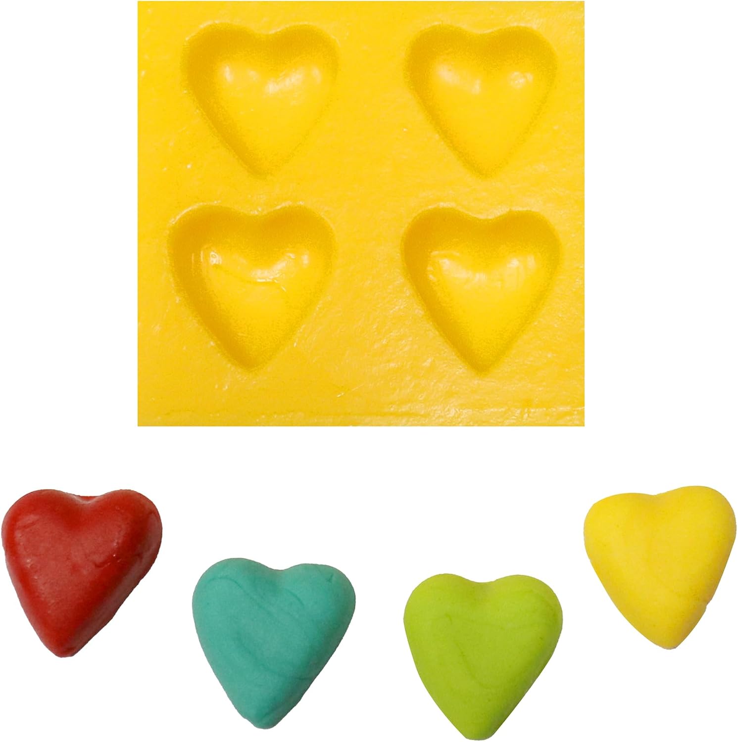 Amazon.com: Hearts 4 Cavity Flexible Silicone Molds for Cream Cheese ...