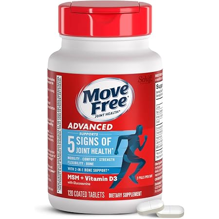 Amazon.com: Move Free Advanced Plus MSM Coated Tablets, Joint Health ...