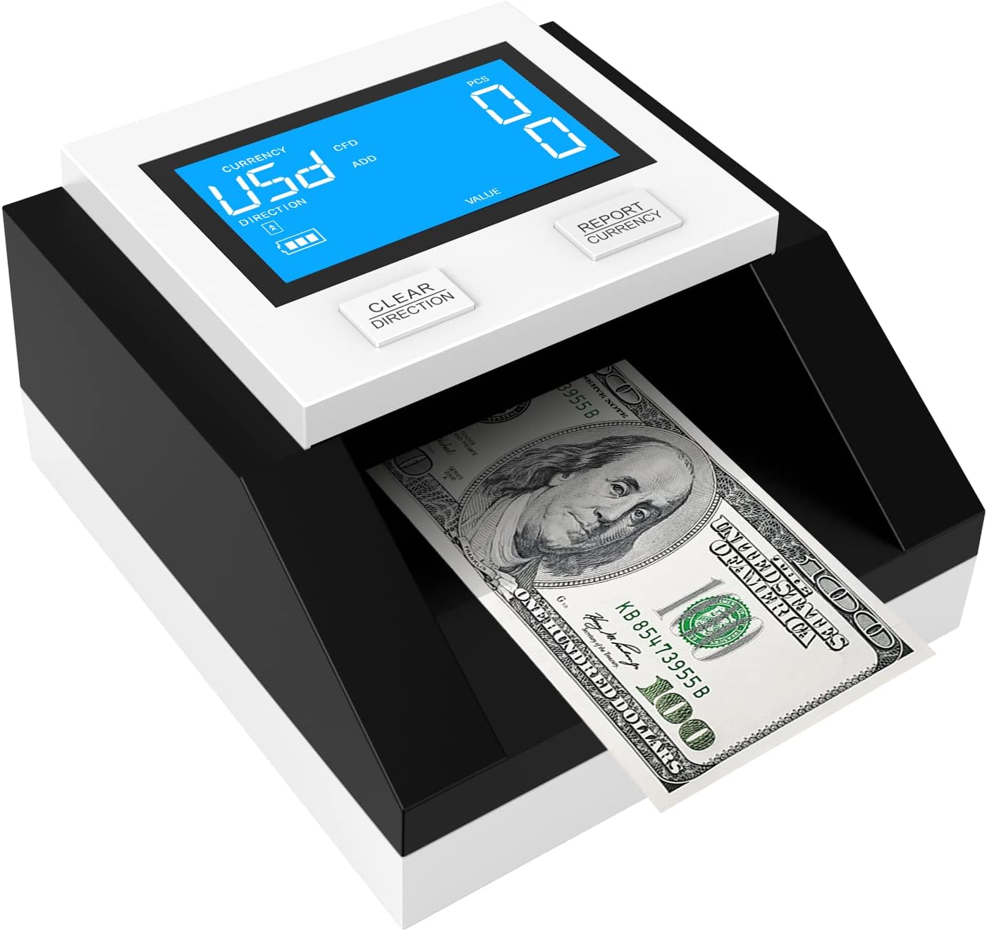 Counterfeit Bill Detector, Rechargeable, 4 Way Direction USD & EUR Bill ...