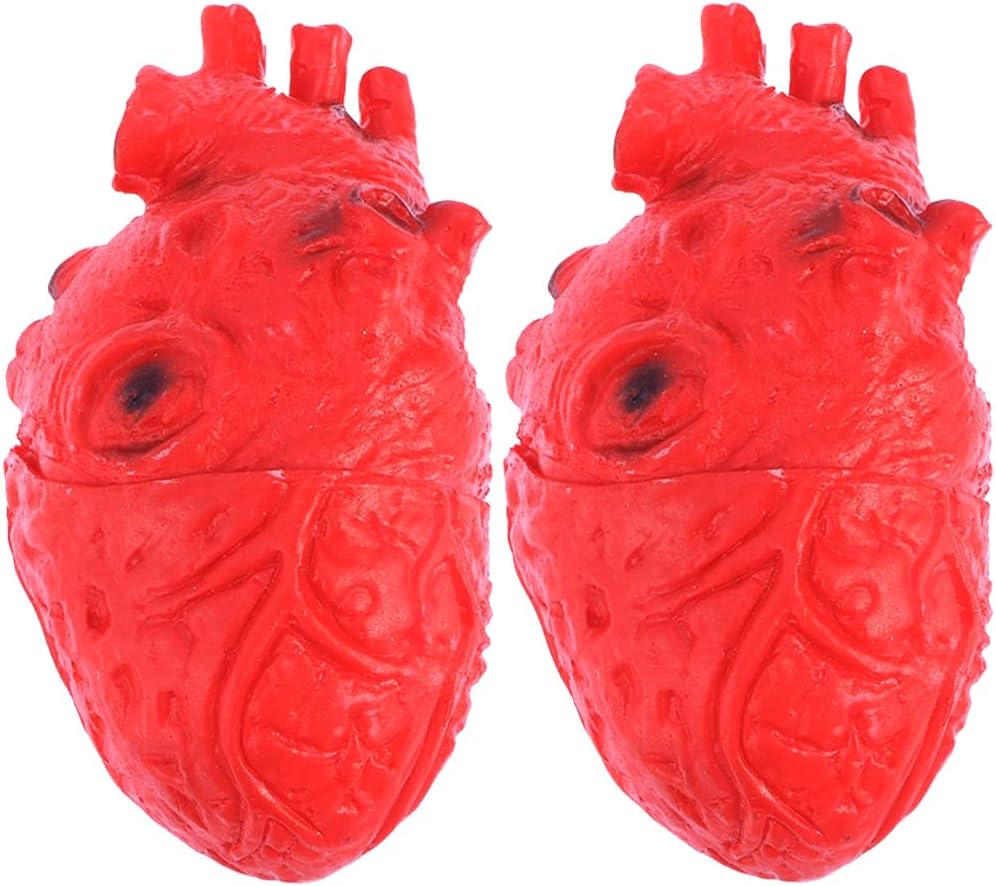 Amazon.com: PRETYZOOM Simulation Fake Heart: 2pcs Halloween Fake Heart ...