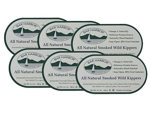 Amazon.com: Bar Harbor Natural Smoked Wild Kippers, 6.7 oz (190g ...