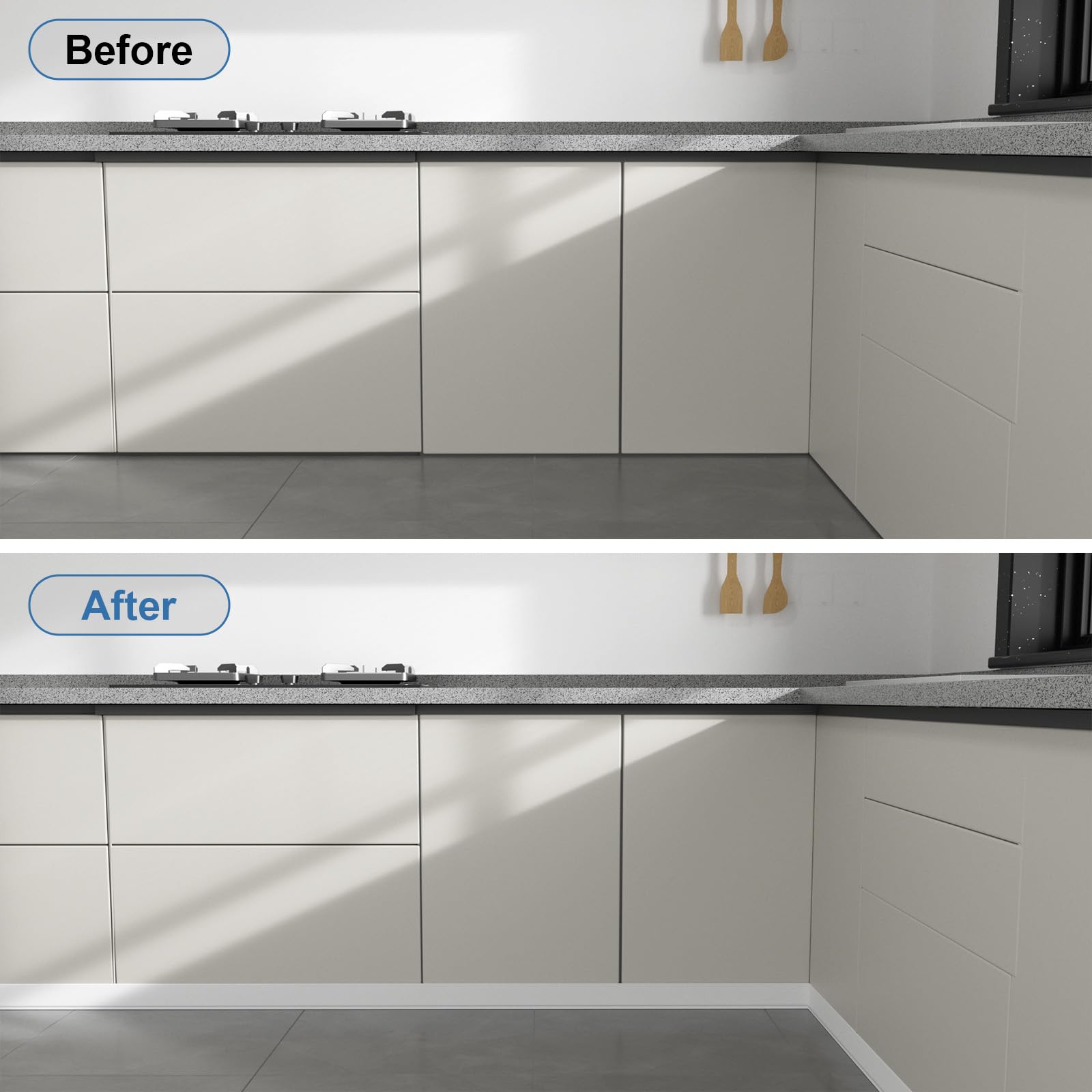 Snapklik.com : Frantie Flexible Vinyl Baseboard Trim, 4 Inch Peel And ...