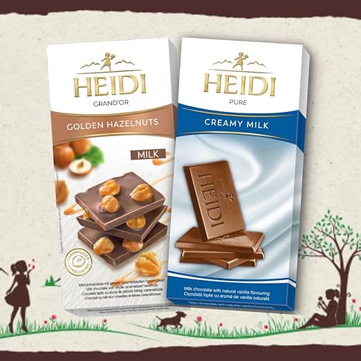 Heidi Pure Creamy Milk Chocolate 80g & Hazelnut Milk Chocolate 100g ...