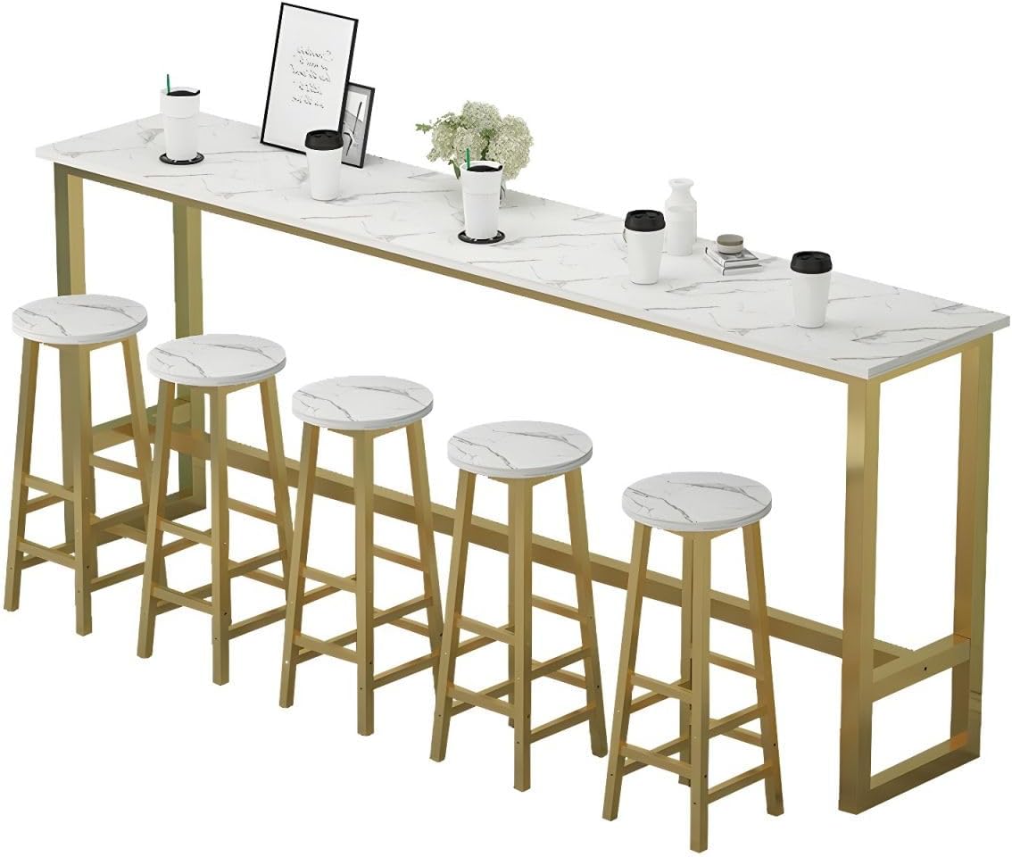 Amazon.com: LAKIQ Contemporary Rectangle Bar Table Manufactured Wood ...