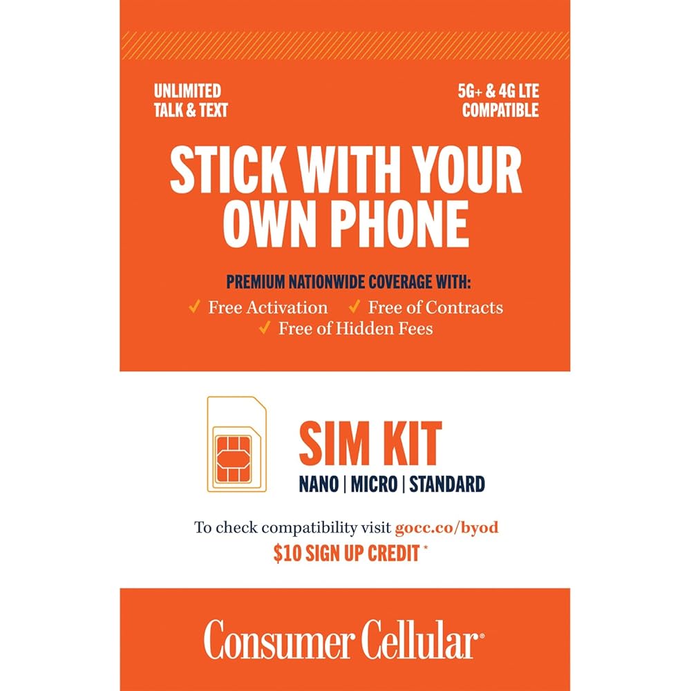 $2/mo - Finance Unlocked Cell Phone SIM | $20/mo. Consumer Cellular ...