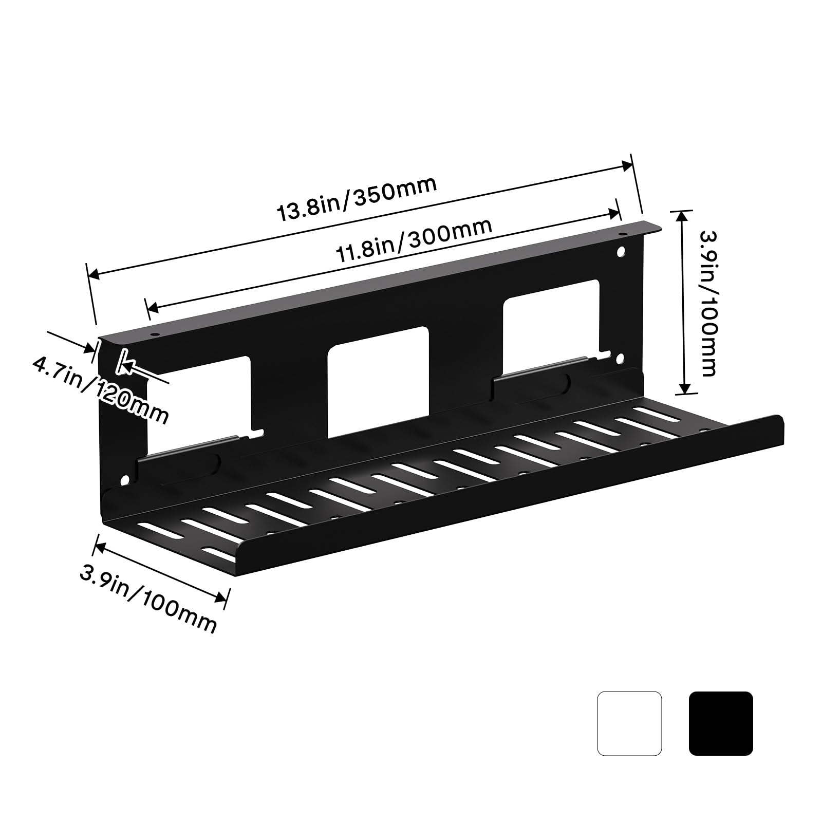 Snapklik.com : Black Cable Tray Metal Raceway Wire Organizer Office ...