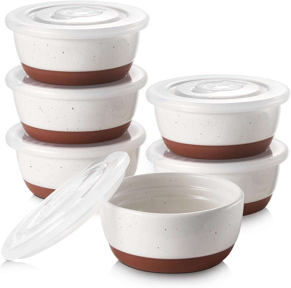 Amazon.com: Hatrigo Porcelain Ramekins with Silicone Storage Lids, Set ...