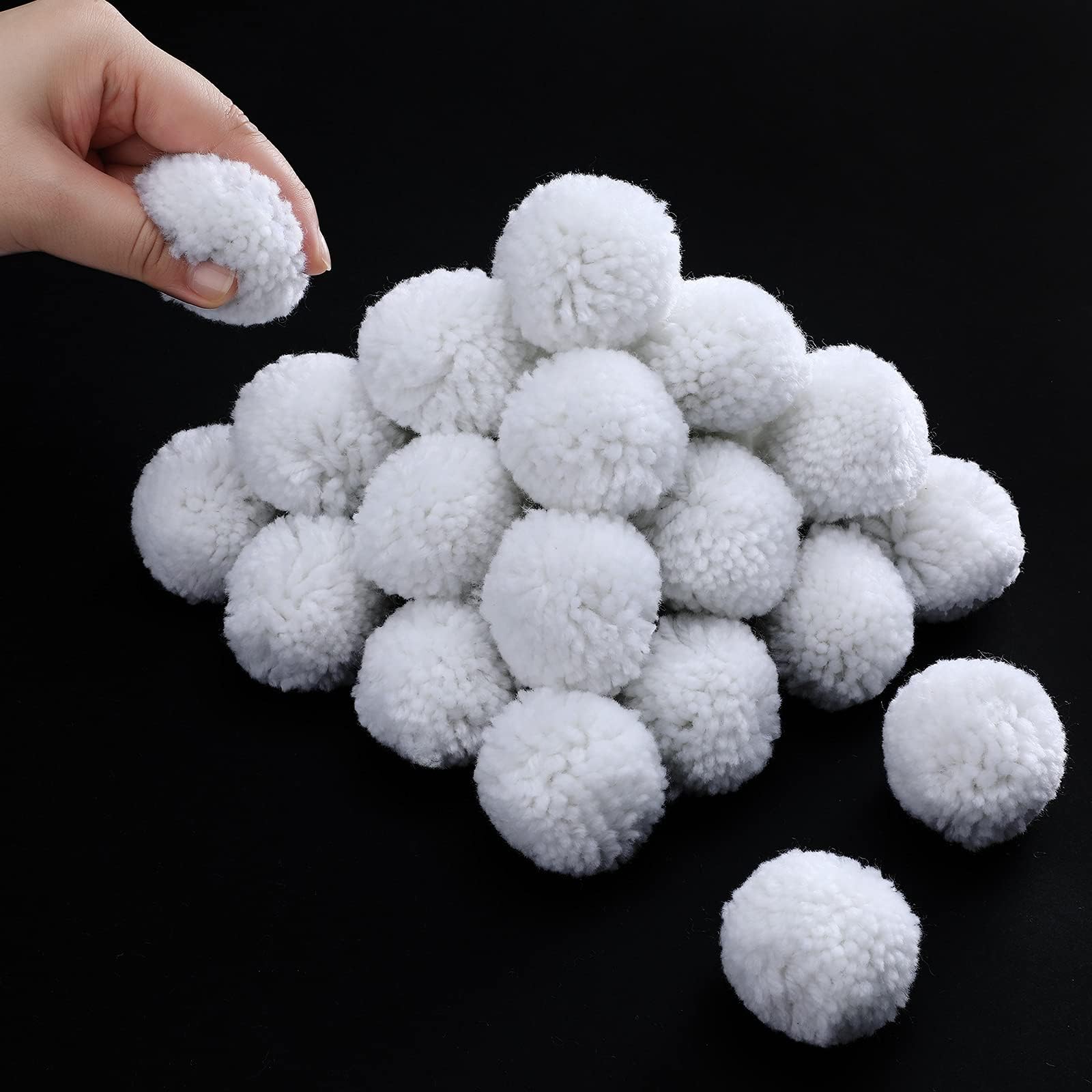 Amazon.com: 50 Pieces Christmas Pom Poms Craft Pompom Balls Pom Pom ...