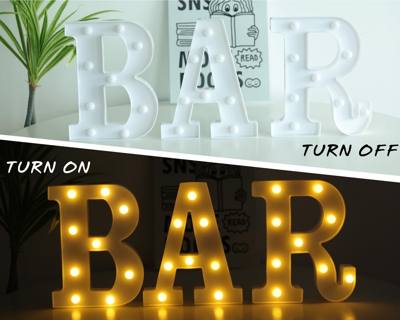 Letras iluminadas, letras LED, 26 letras del alfabeto, letras ...