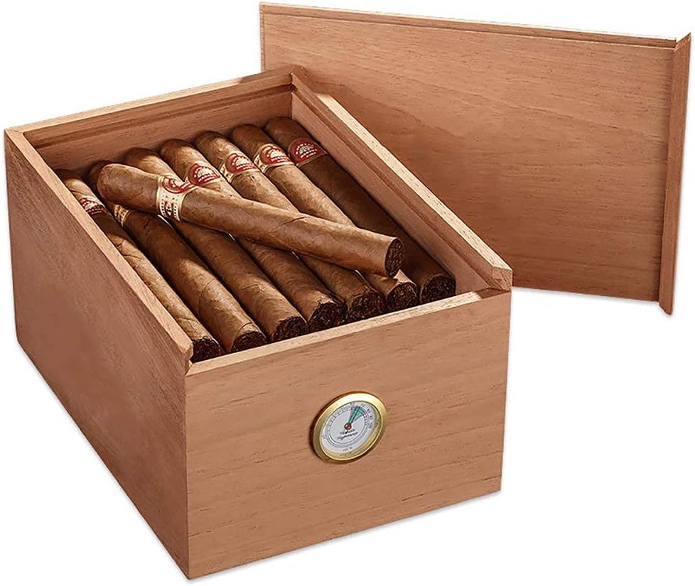Amazon.com: Cigar Humidor, Cigar Box, Pull-Out Humidifier, with ...