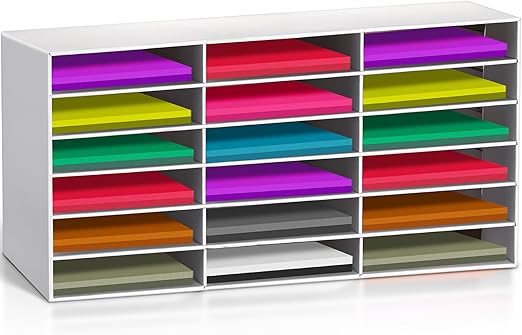 Amazon.com : Fuutreo Classroom Paper Storage Organizer Construction ...