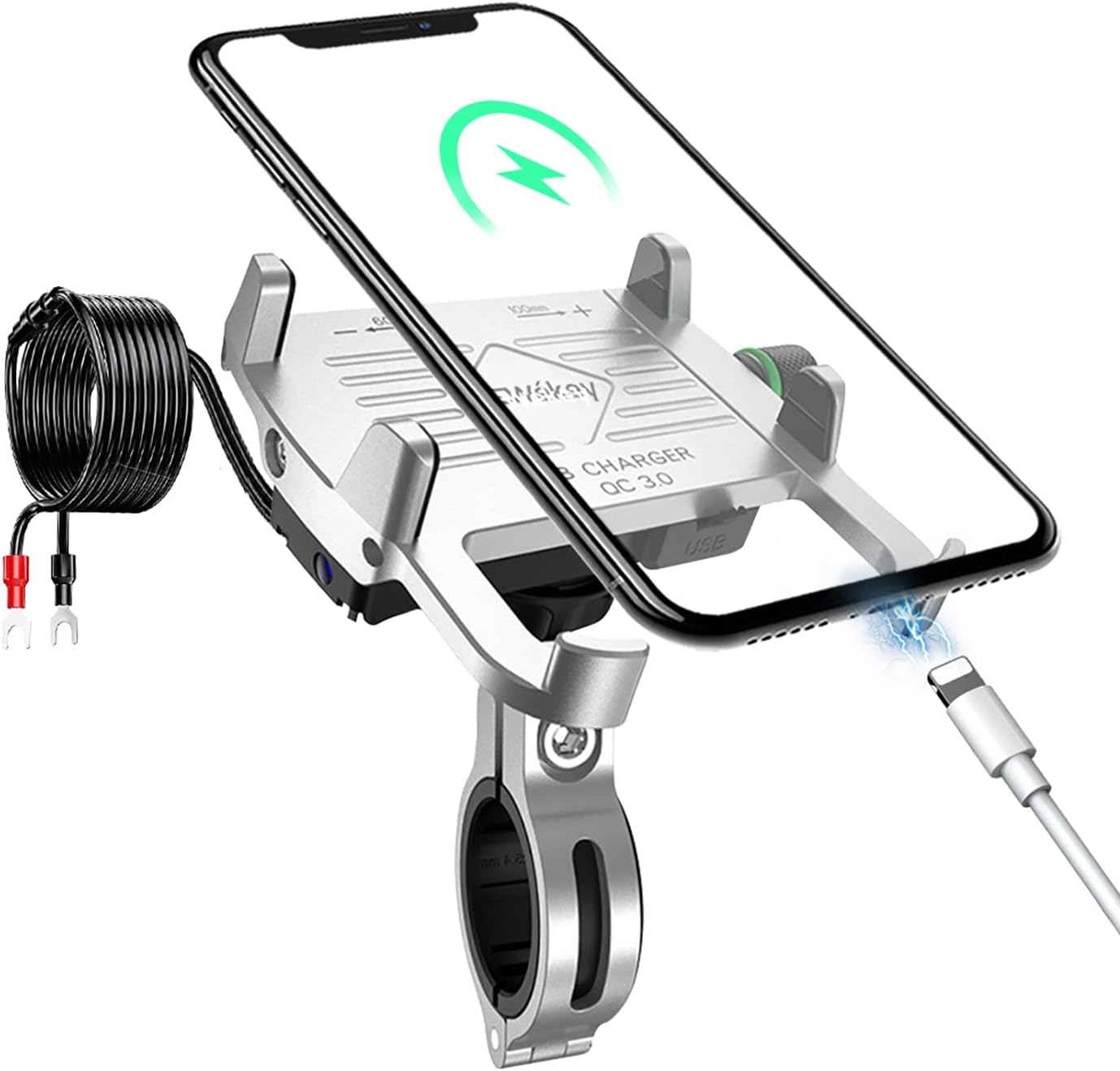 Amazon.com: NEWekey Motorcycle Phone Mount with Charger, Whole ...