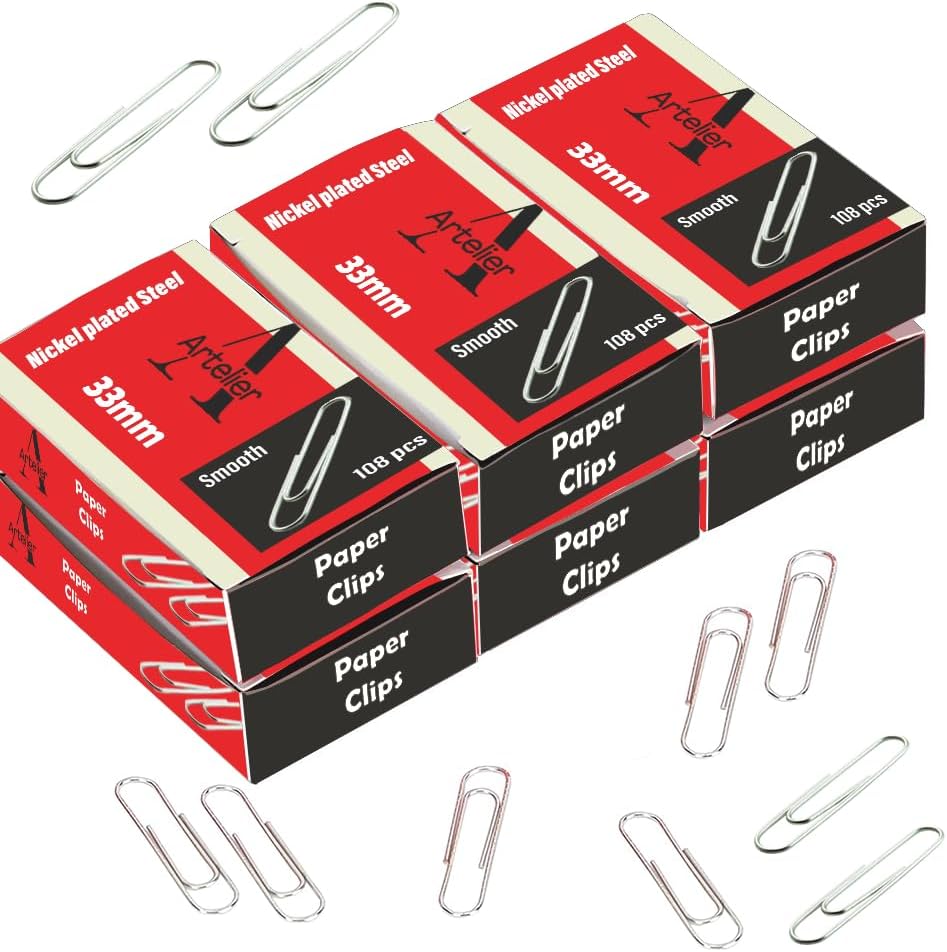 Amazon.com: Artelier Smooth Paper Clips, 650 medium size Paper clips ...