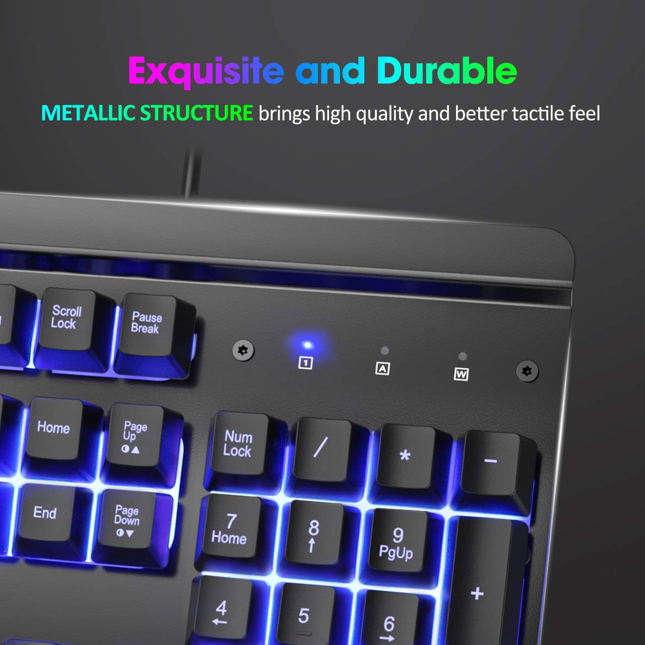 Gaming Keyboard PICTEK Ultra Slim All Metal Panel Wired USB Gaming Keyboard With Bright Rainbow Gaming Keyboard PICTEK Ultra Slim All Metal Panel Wired USB Gaming Keyboard With Bright Rainbow