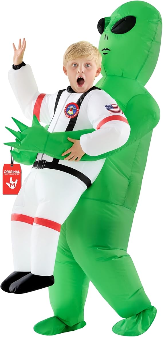 Amazon.com: Morph Kids Astronaut Inflatable Alien Costume, Blow Up ...