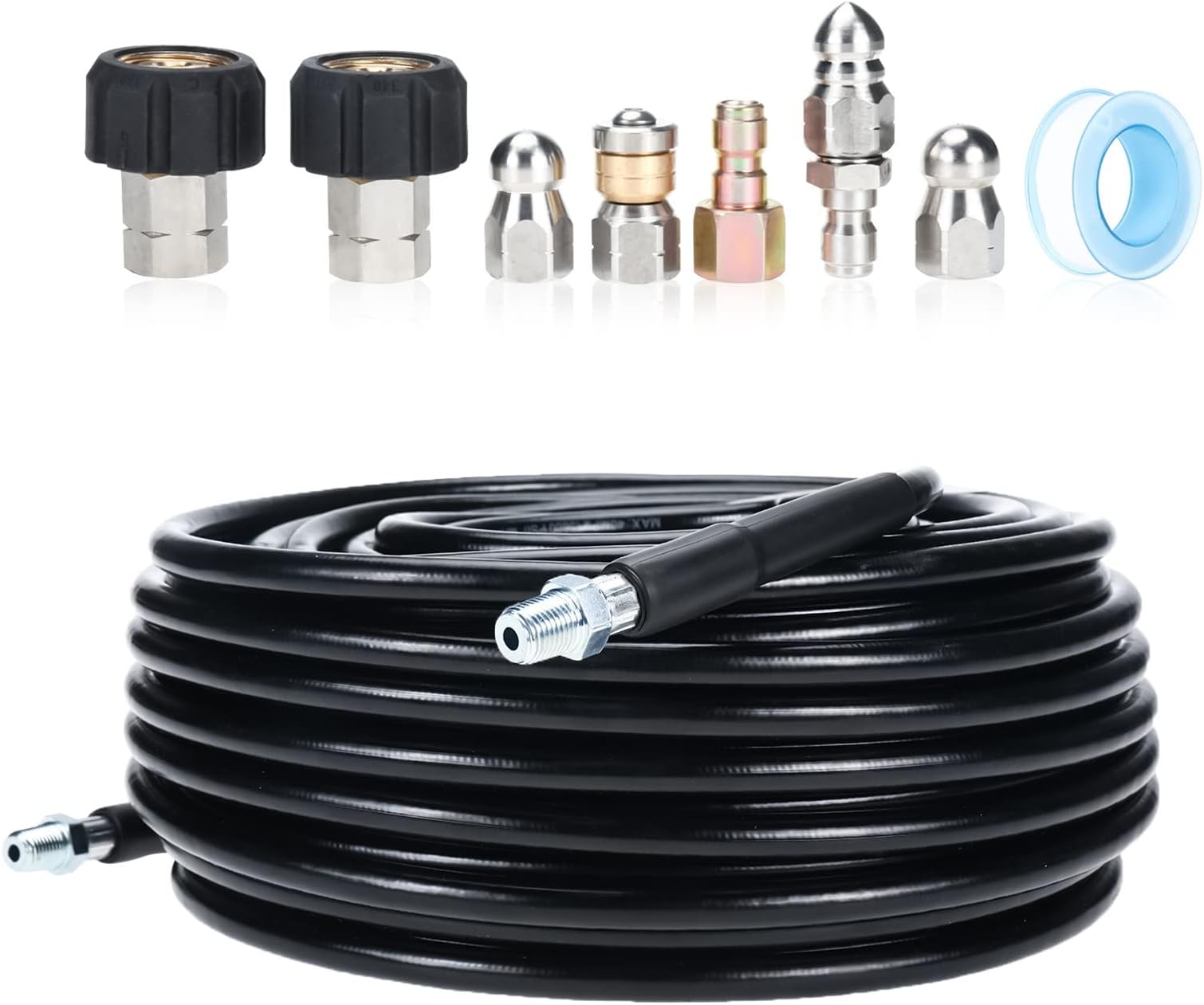 Amazon.com: Patioer Sewer Jetter kit for Pressure Washer 150 Feet, 5800 ...