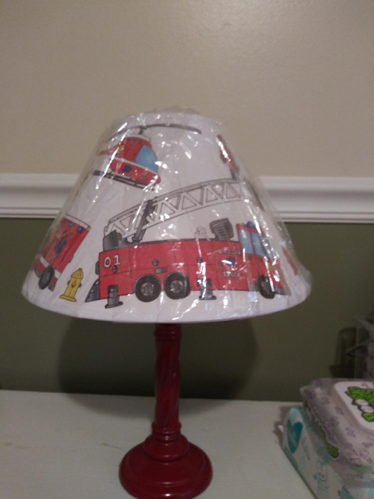 Amazon.com: Firetruck Lamp Shade Firefighter Lampshade Boys Room Decor ...