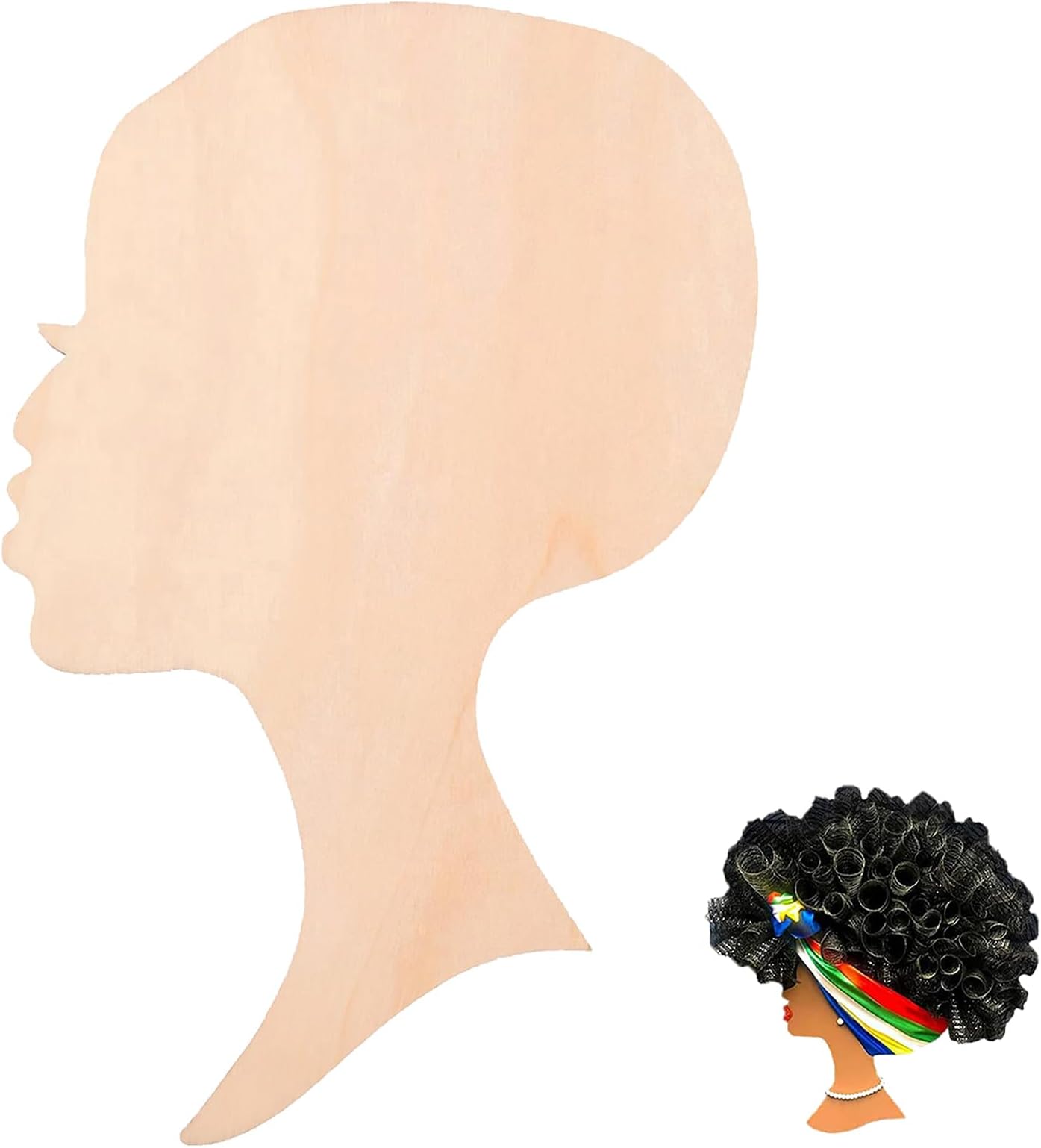 Amazon.com: 2 Pcs African Girl Wooden Cutouts DIY Wooden Template ...