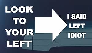 Look To Your Left Funny Car Truck Window 4X4 Vinyl Decal Sticker ...