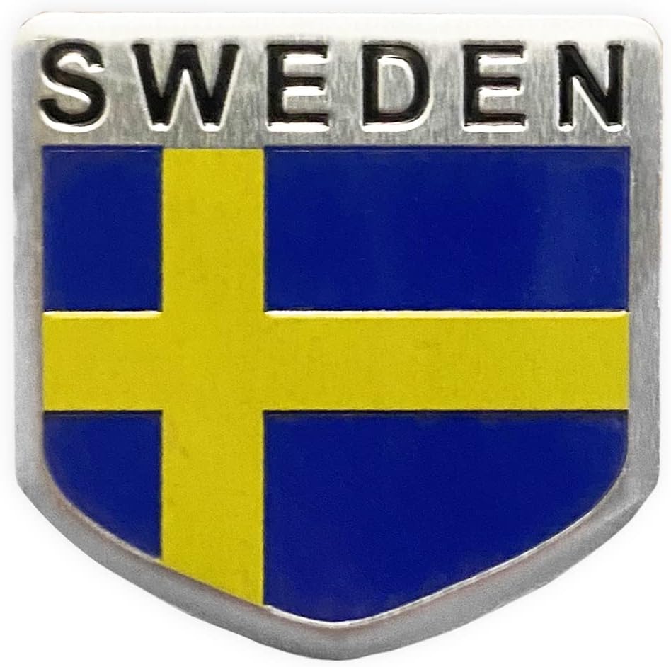 Amazon.com: 1Pc Swedish Flag Car Stickers Sweden Flags Aluminium Car ...