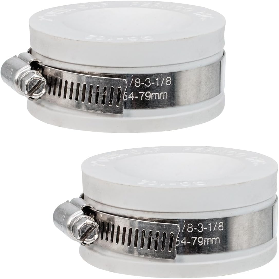 Amazon.com: Fernco QC-102W 2 Pack 2-in. Qwik Cap Flexible PVC Pipe Cap ...