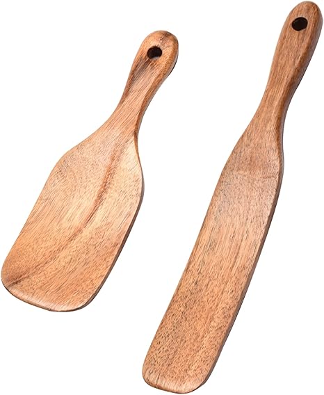 Amazon.com: 2Pack Wooden Spurtles Spurtle for Sourdough Starter Natural ...