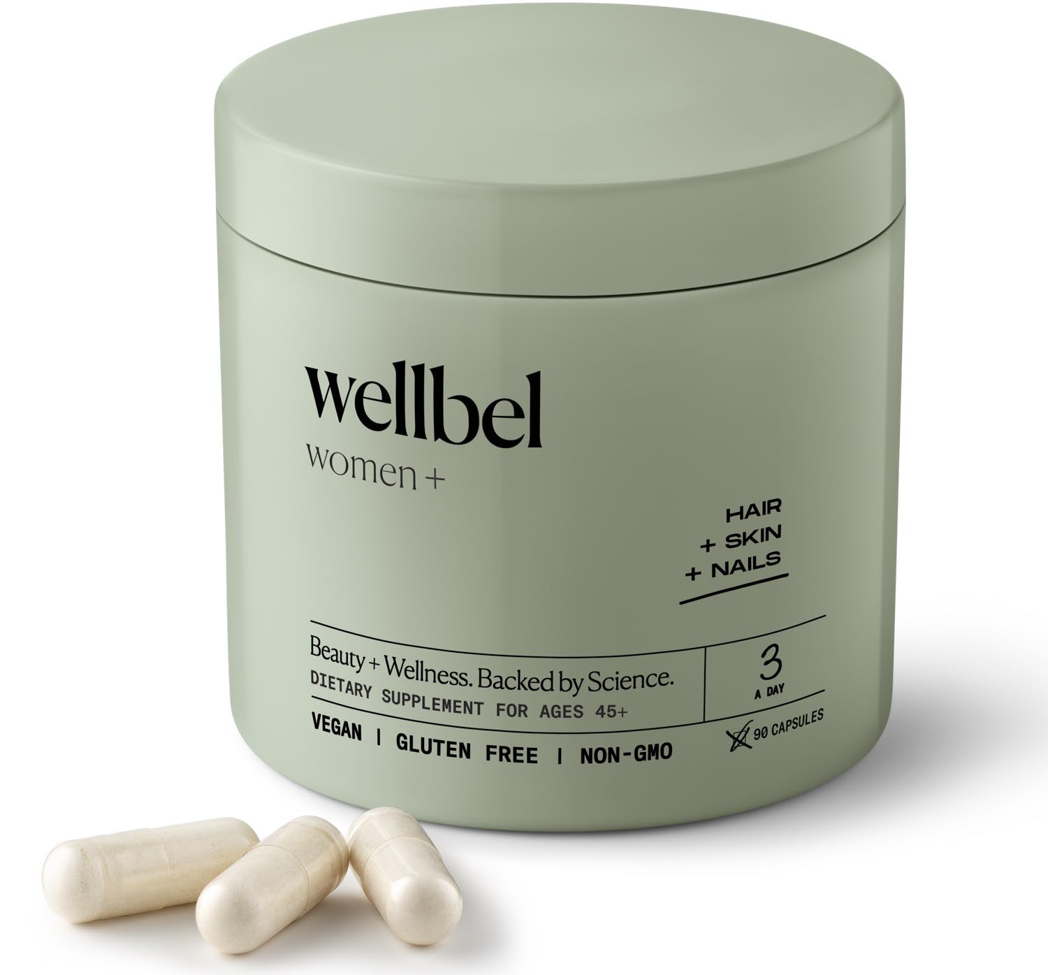 Amazon.com: WELLBEL Women + Clean Supplement for Hair, Skin, and Nails ...