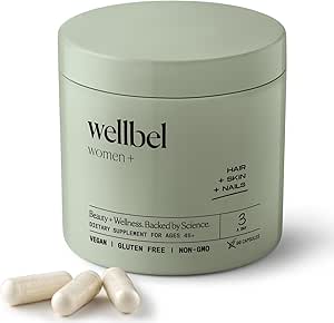 Amazon.com: WELLBEL Women + Clean Supplement for Hair, Skin, and Nails ...