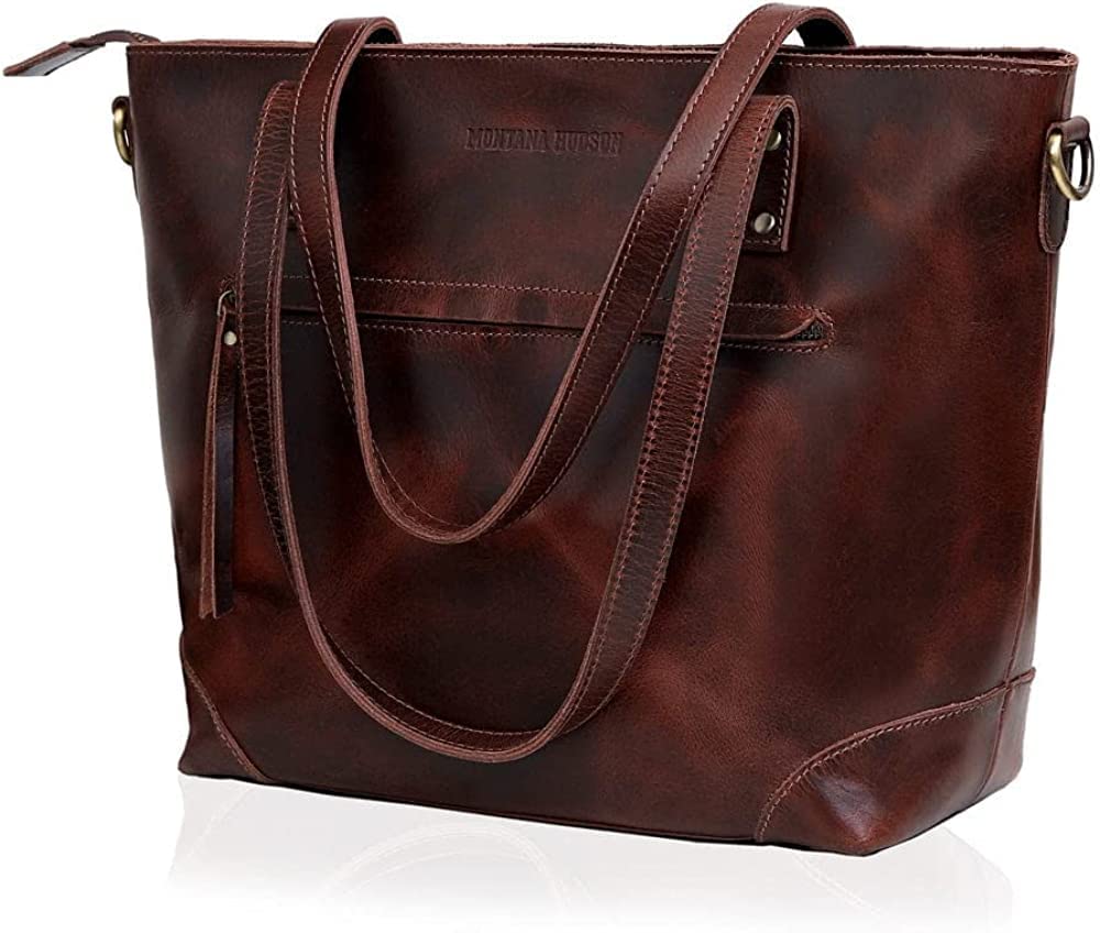 Amazon.com: VINTAGE BROWN EVA LEATHER ZIP TOTE WITH WALLET : Clothing ...
