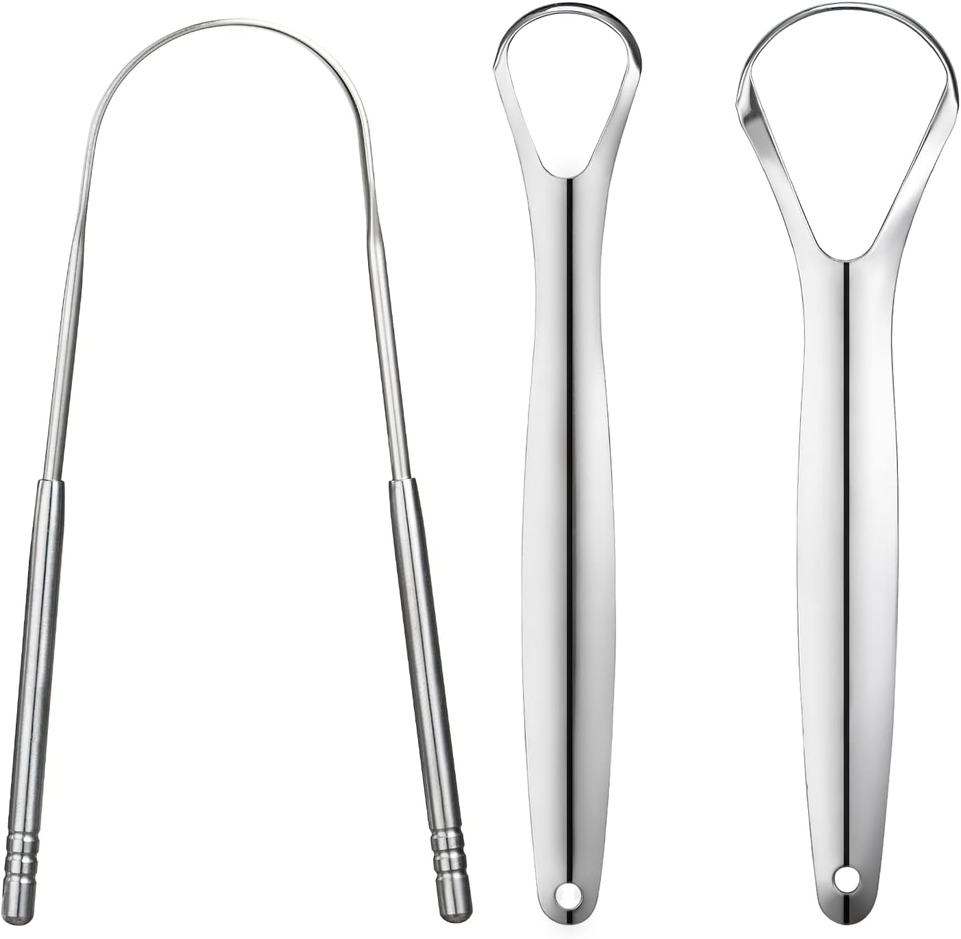 Amazon.com : 3 Pack Metal Tongue Scraper,Stainless Steel Tongue Scraper ...