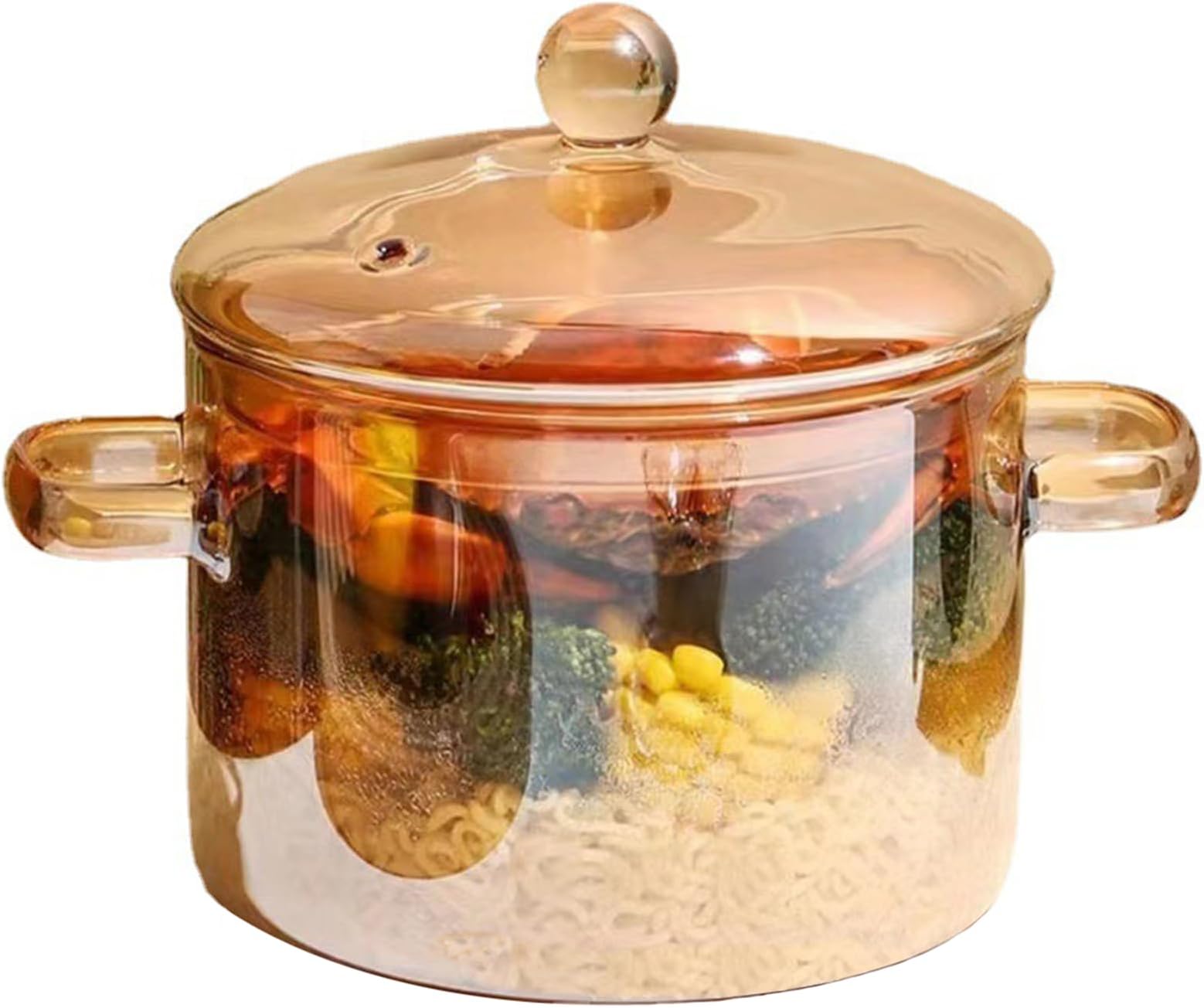 Amazon.com: HOLIDYOYO Glass Saucepan with Cover,1.9L/65 OZ Glass ...