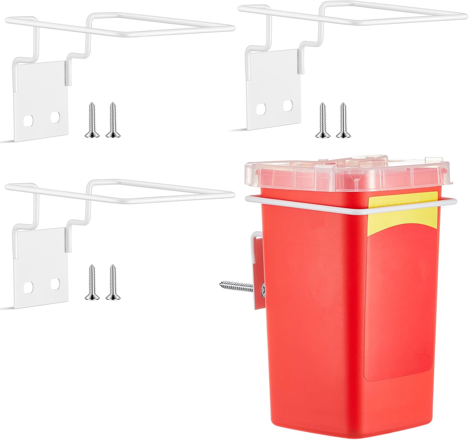 Amazon.com: Teenyyou 4 Set Wall Mount Sharps Container Mounting Bracket ...