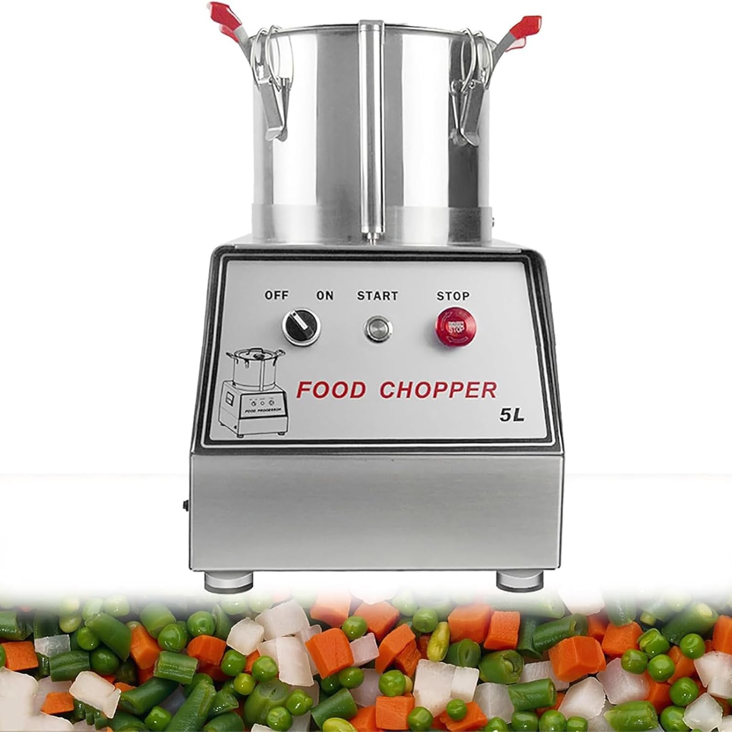 Amazon.com: Commercial Vegetable Chopper 5-15L Electric Food Processor ...