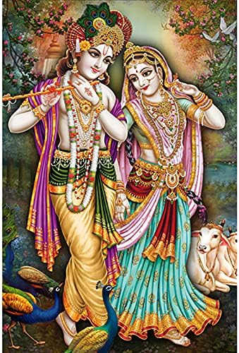 Radha Krishna | Hindu God and Goddess Posters for Wall | A3 and A4 ...