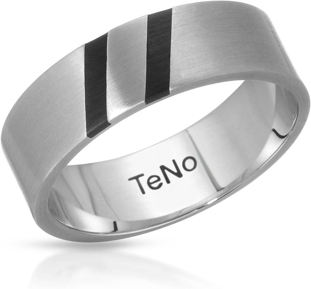 Amazon.com: TeNo Stainless Steel Band Ring. Ring Size 10.: Clothing ...