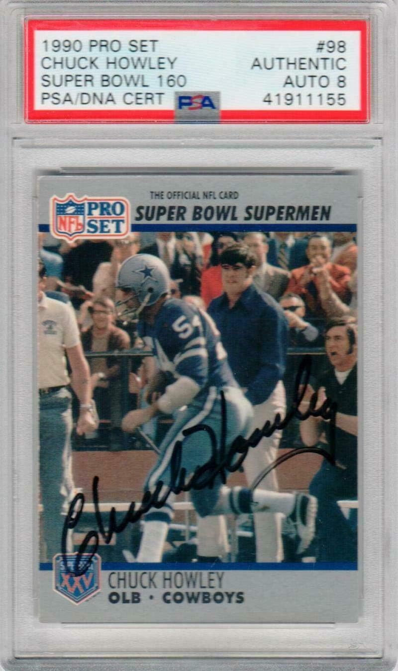 Chuck Howley signed 1990 Super Bowl Pro Set Card #98 auto Cowboys MVP ...