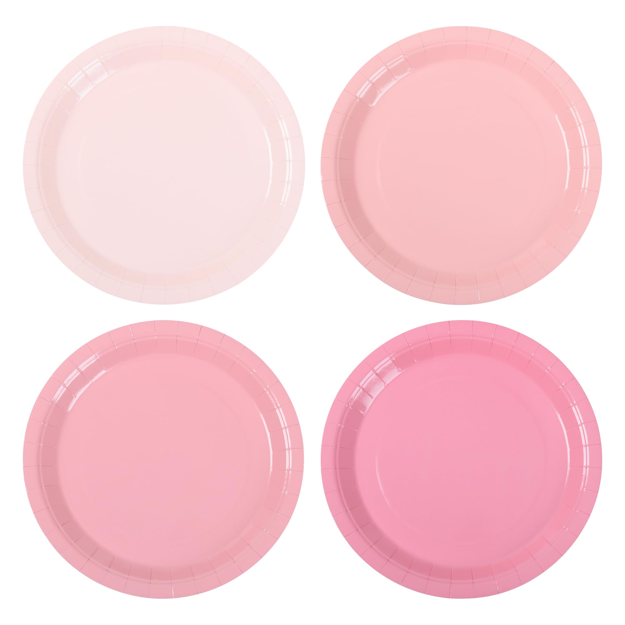 Amazon.com: AimFun Pink Paper Plates Gradient Pink Party Plates 9 Inch ...