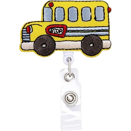 Amazon.com : Whaline 5Pcs School Bus Retractable Badge Reels Holders ...