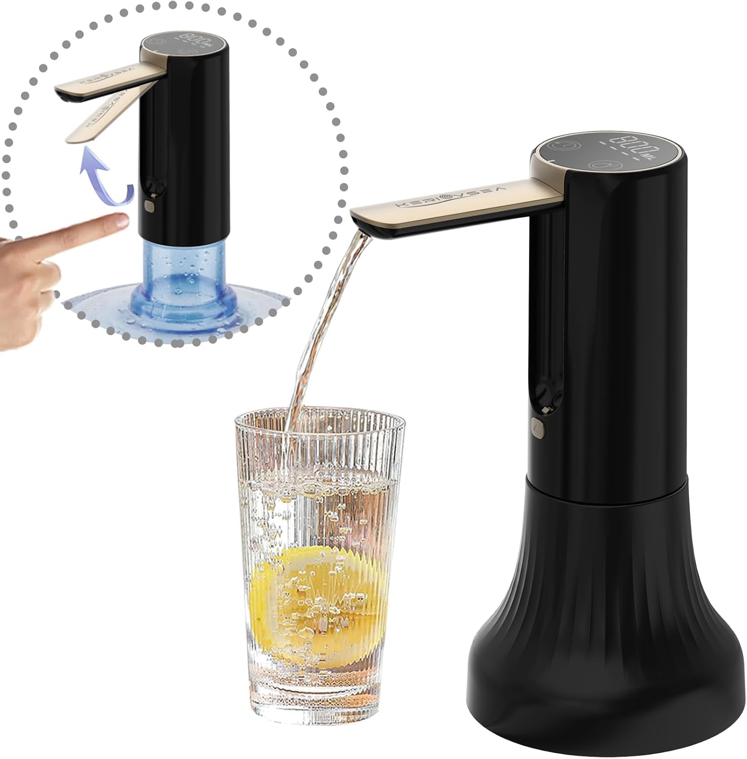 KERIOVSEA Foldable 5 Gallon Water Dispenser Pump, Electric Water Bottle ...