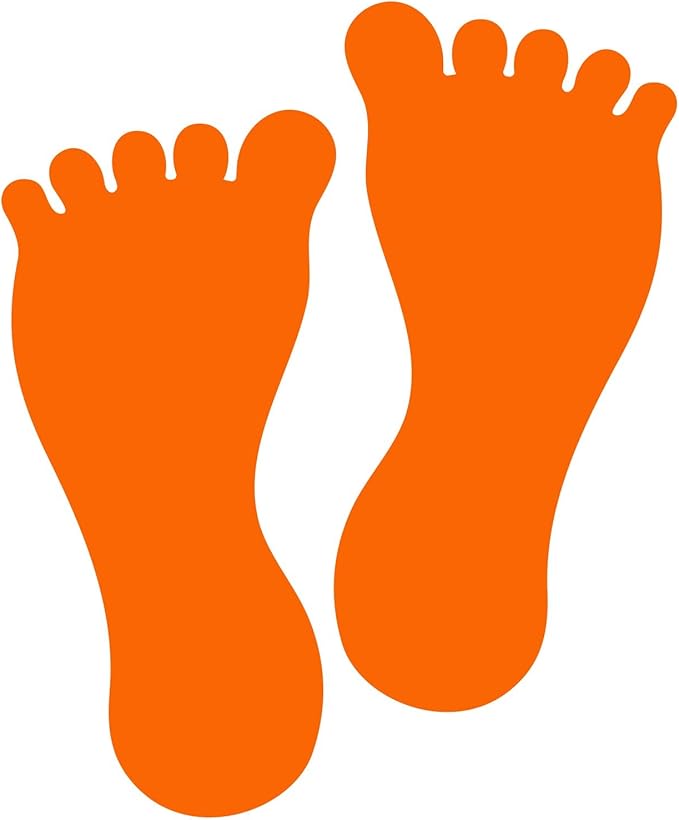 Amazon.com: LiteMark Removable 9 Inch Barefoot Footprint Stickers ...