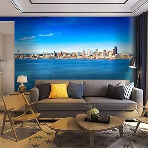 Wallpaper Wall Mural Seattle Skyline from Over Puget Sound Seattle View ...