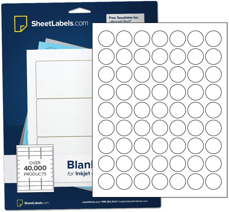Amazon.com : 1" Round Labels, All Purpose White, Laser or Inkjet ...