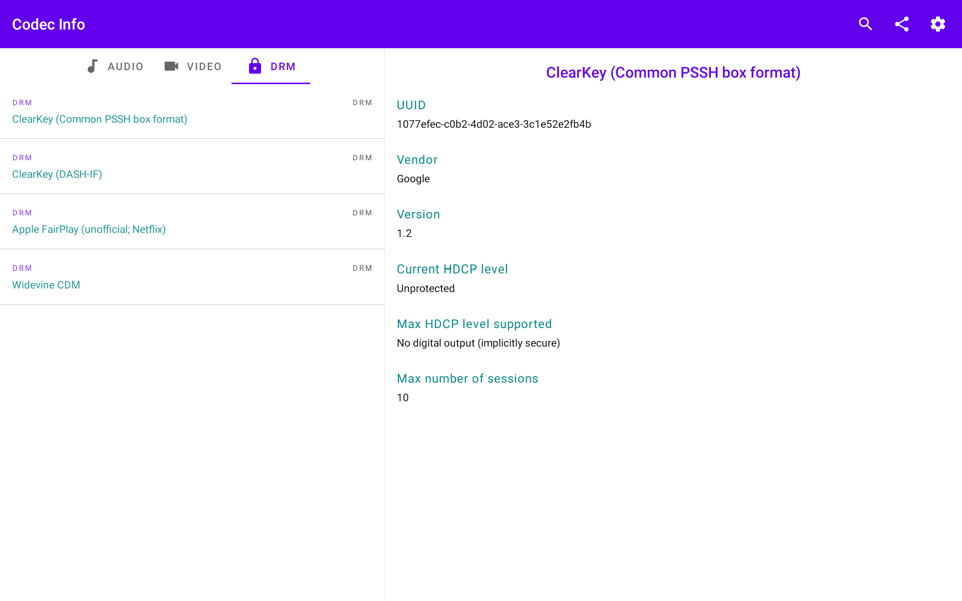 Codec Info - App on Amazon Appstore