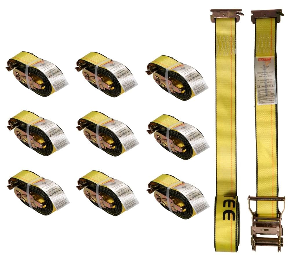 Amazon.com: Mytee Products 10 Pack 2'' x 12' E Track Ratchet Straps ...