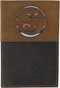 Amazon.com: Justin Men's Rodeo Low Profile Serape Inlay Leather Wallet ...
