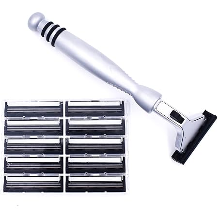 Amazon.com: All Metal Heavyweight Chrome ATRA Compatible Twin Blade ...