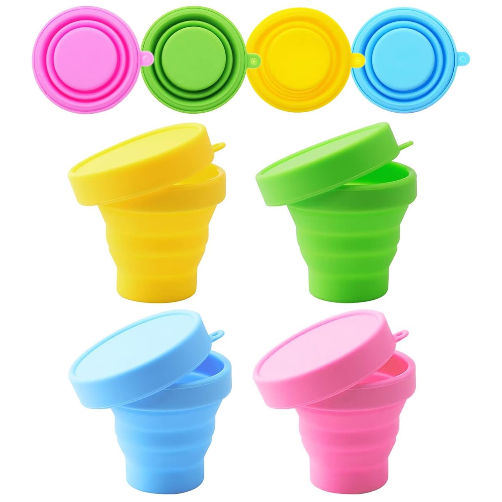 SNSYGN Silicone Foldable Cup, 4 PCS BPA Free Folding Silicone Travel ...